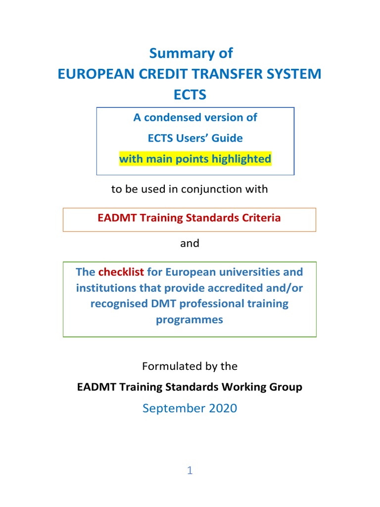 Summary-of-ECTS-Users-Guide | PDF | Educational Assessment | Learning
