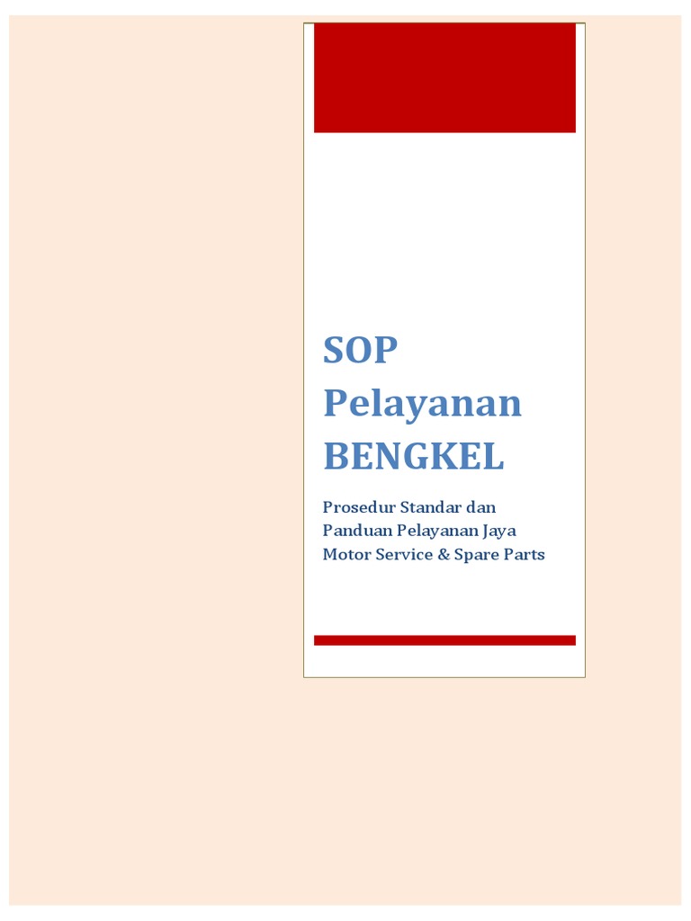 SOP Pelayanan Bengkel | PDF