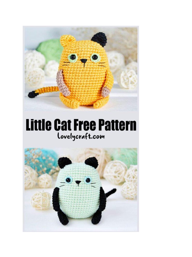 Little Crochet Cat Amigurumi PDF Free Pattern | PDF | Crochet | Embroidery