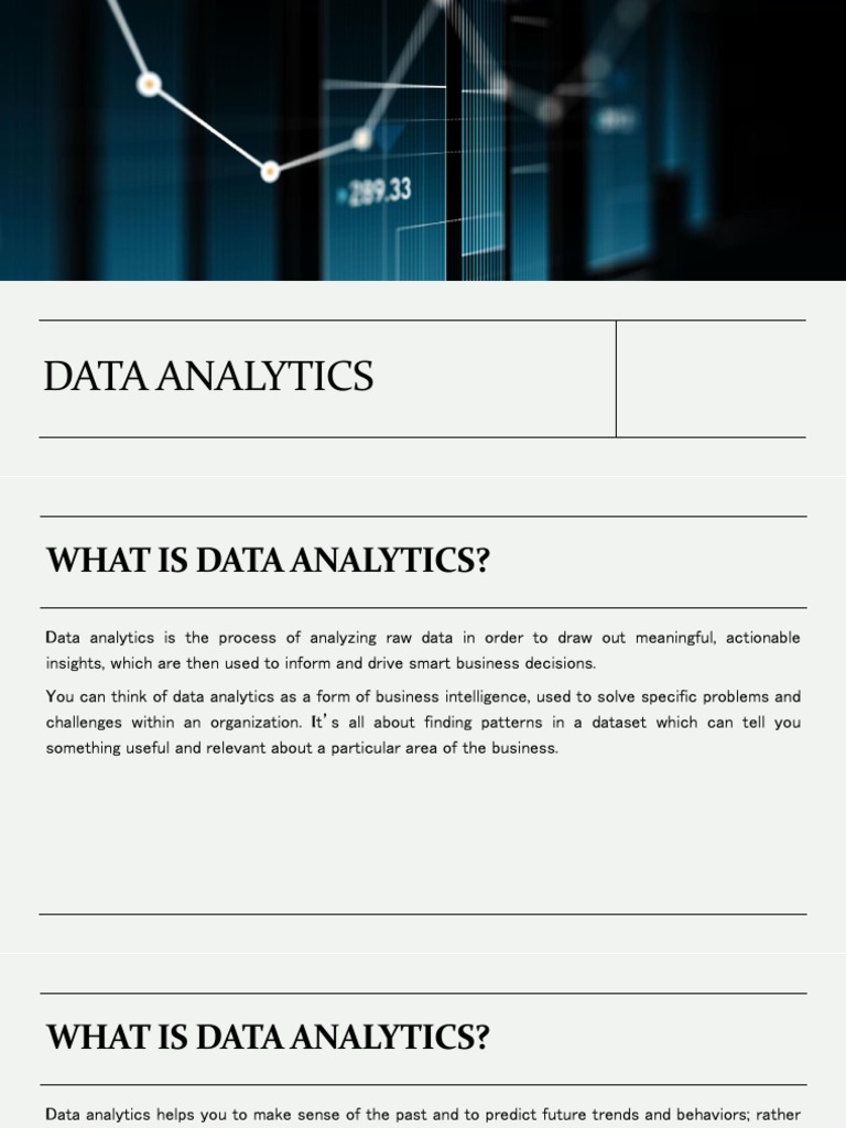 Understanding Data Analytics Essentials | PDF | Data Analysis | Analytics