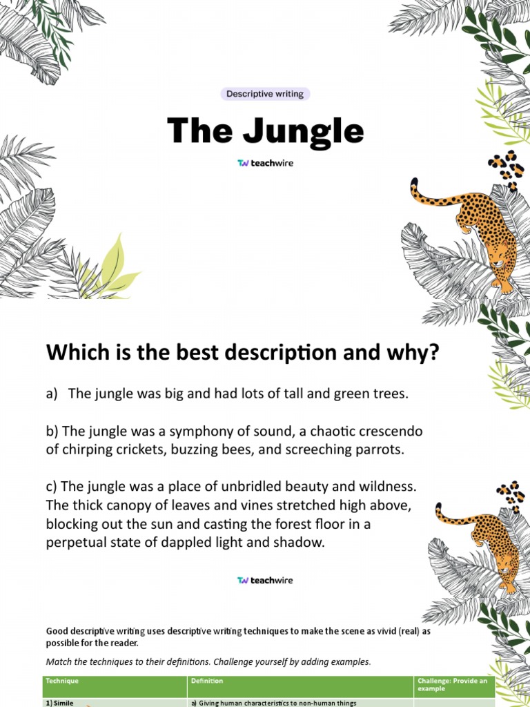 Descriptive Writing - The Jungle | PDF