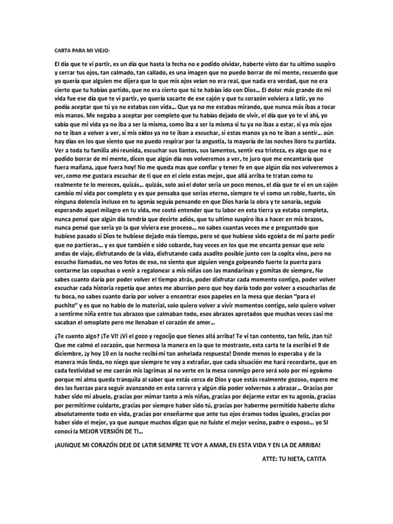 Carta para mi viejo | PDF