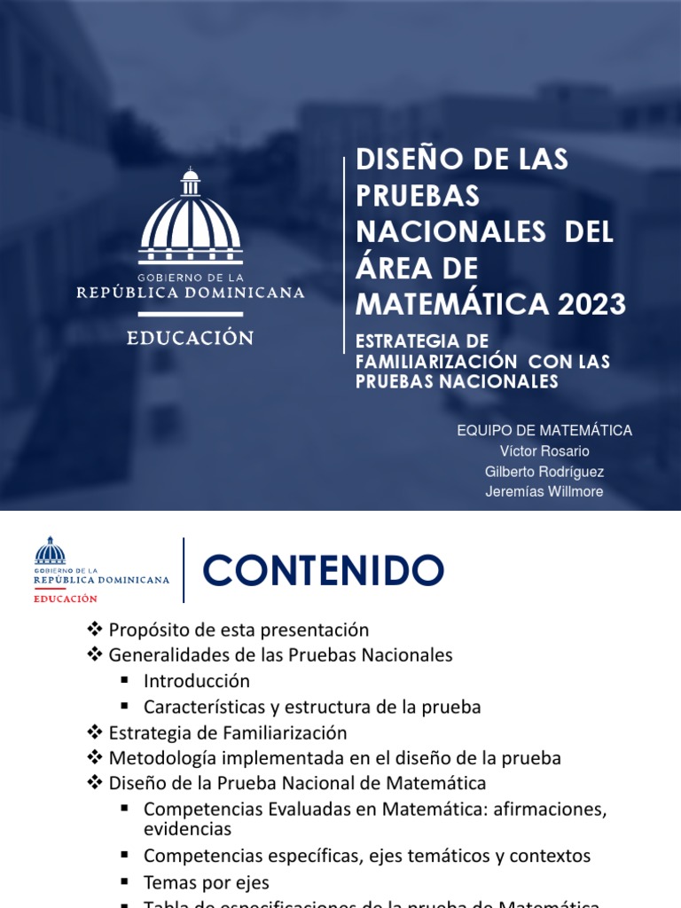 Pruebas Nacionales Matemática 2023: Diseño y Estrategia | PDF ...