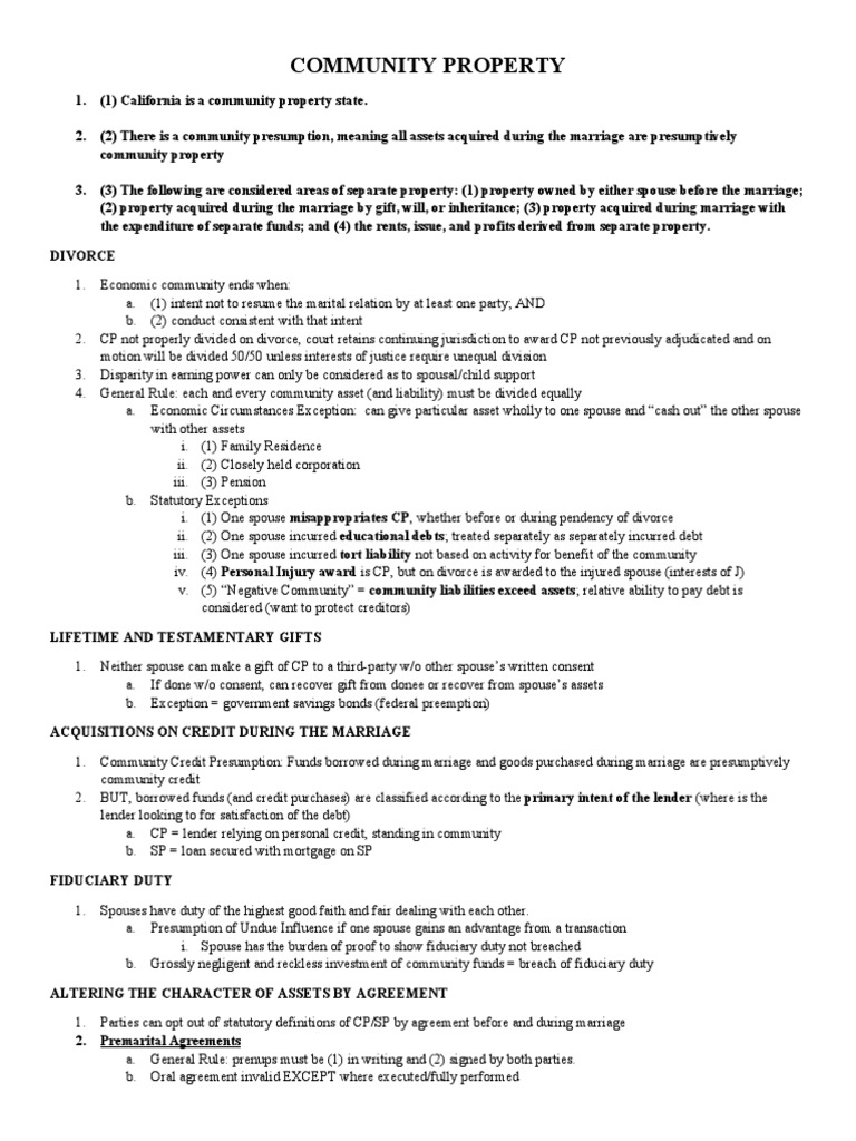 California Community Property Overview | PDF | Employee Stock Option ...