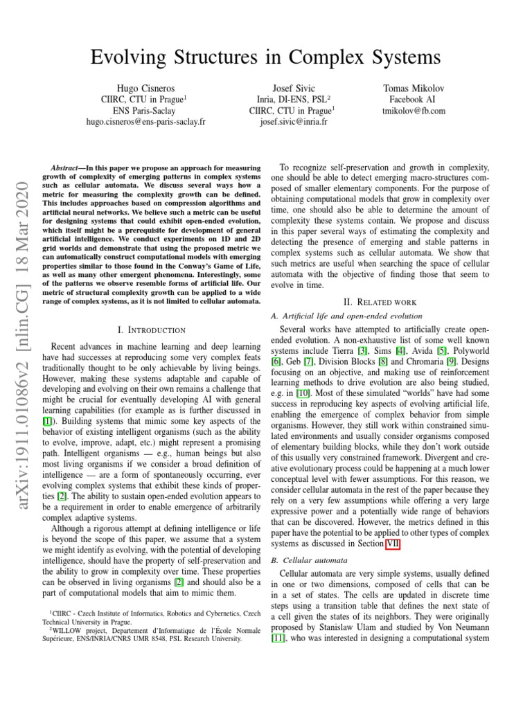 Complex Systems & AI Evolution | PDF | Automata Theory | Data Compression