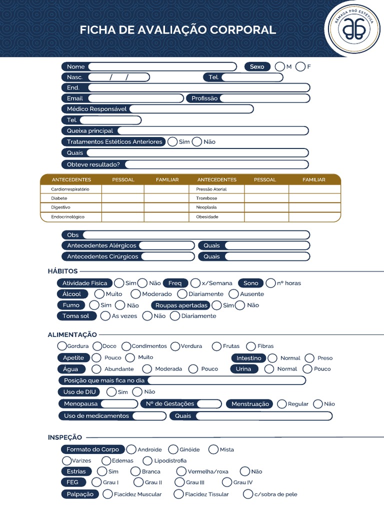 Ficha de Avaliação Corporal | PDF