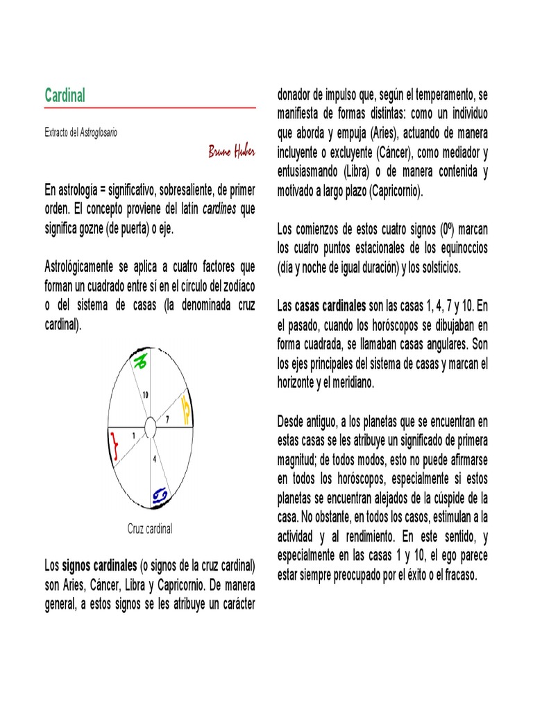 Signos y casas cardinales en astrología | PDF | Zodíaco | Factores ...