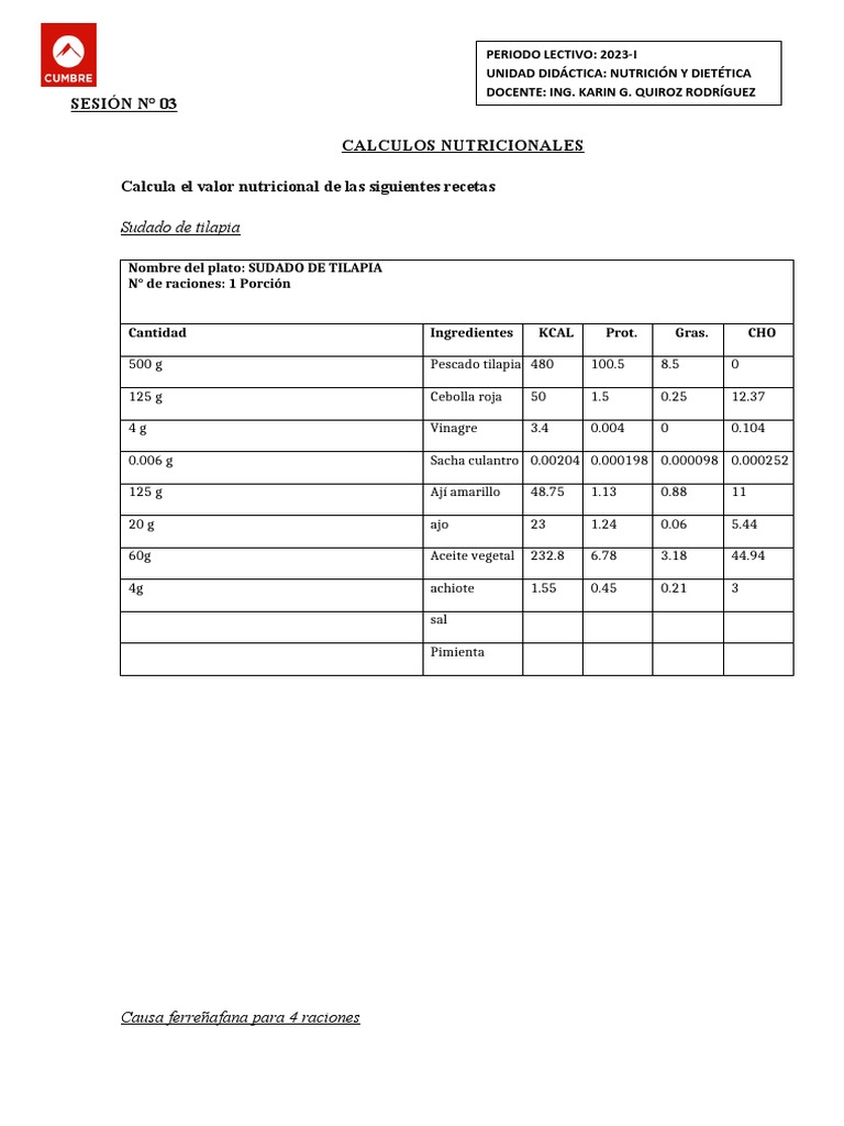 Separata N°03 | PDF | Cocinando | Cocina de las Americas