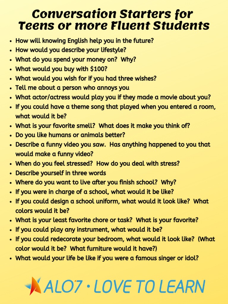 Conversation Starters for Teens | PDF