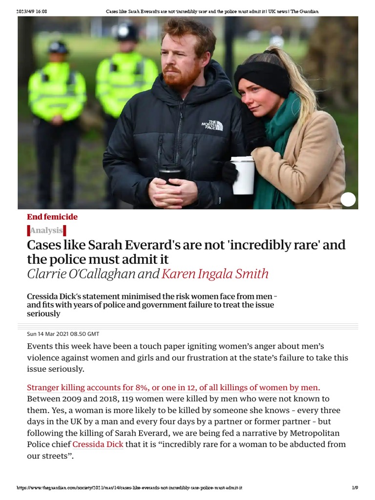 Cases like Sarah Everard's are not 'incredibly rare' and the police ...
