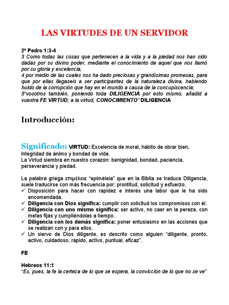 Las Virtudes de Un Servidor | PDF | Amor | Dios