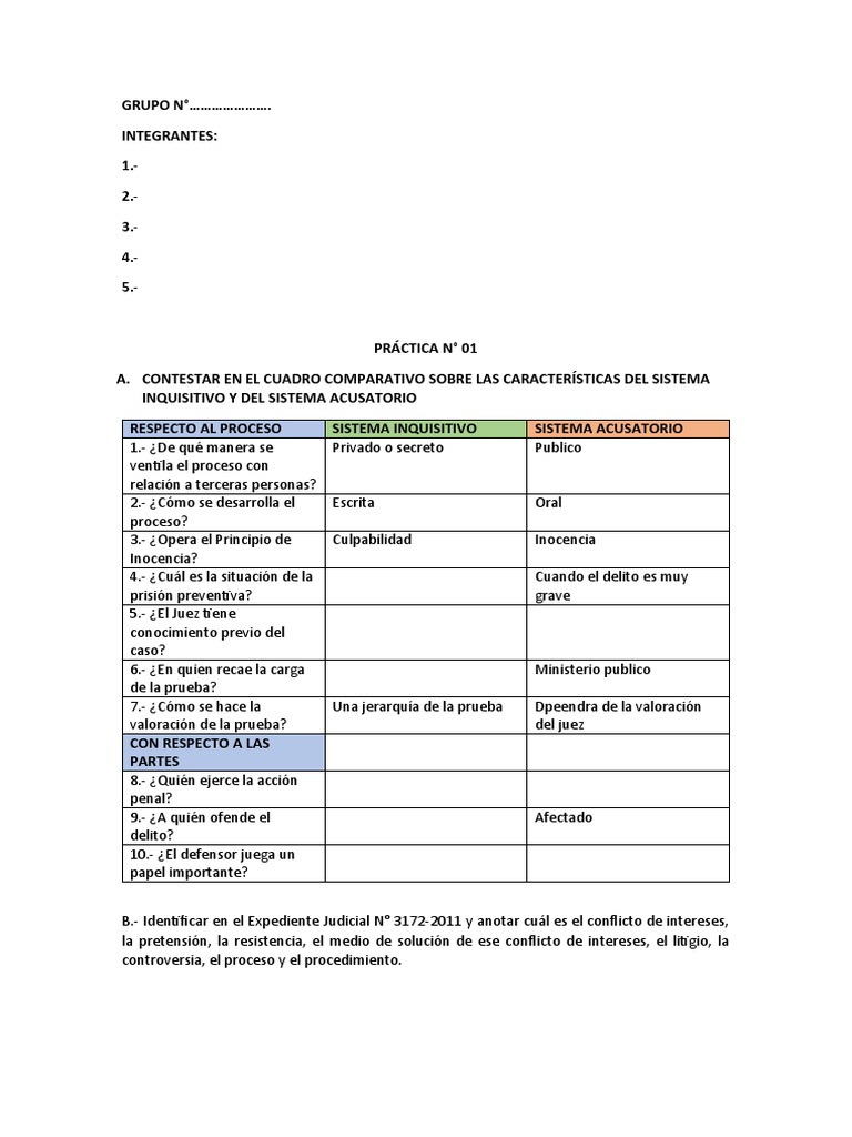 Cuadro Comparativo de Las Características Del Sistema Inquisitivo y Del ... Cuadro Comparativo de Las Características Del Sistema Inquisitivo y Del ...