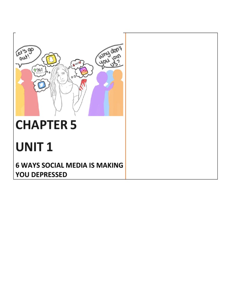 Chapter 5 Unit 1 - 6 Ways Social Media Is Making You Depressed SS | PDF