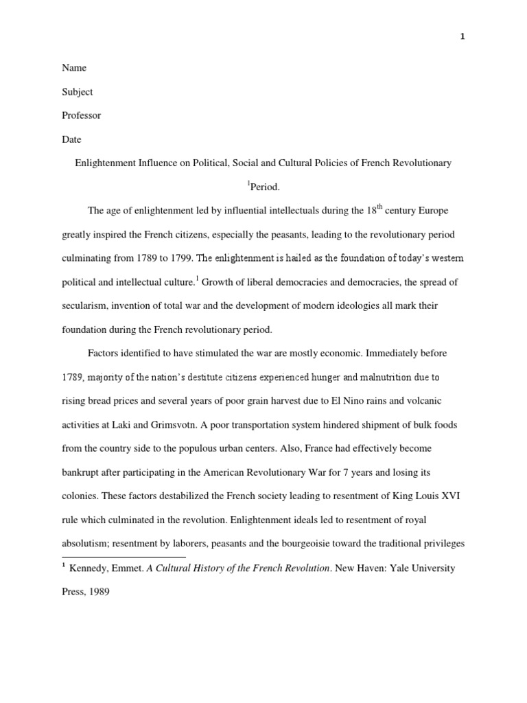 Enlightenment's Role in French Revolution | PDF | French Revolution ...