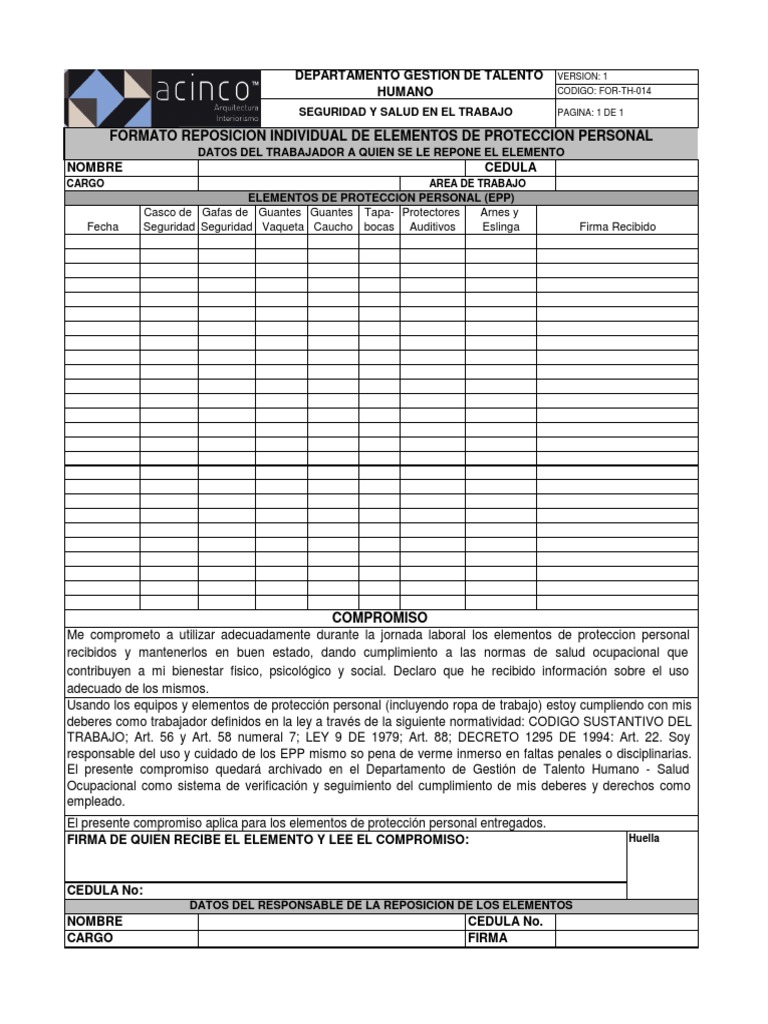 Reposicion de EPP | PDF