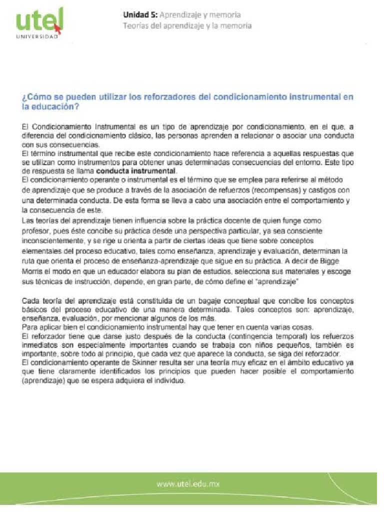 Pregunta de La Open Clas de Aprendizaje y Memoria | PDF