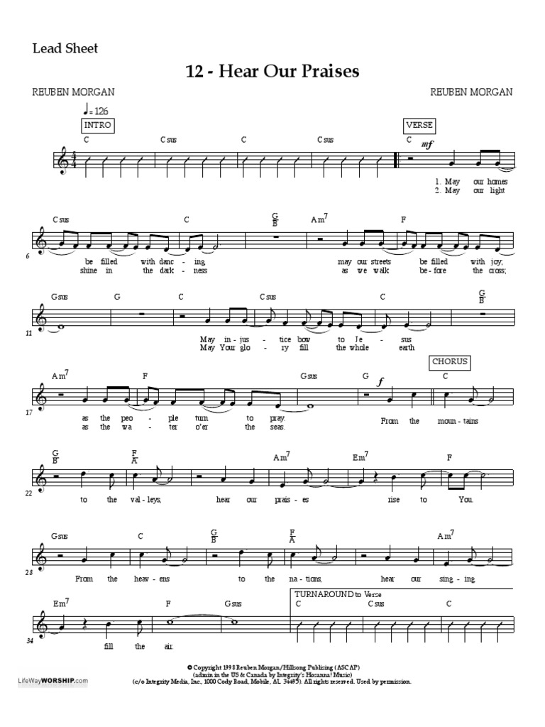 12 - Hear Our Praises: Lead Sheet | PDF