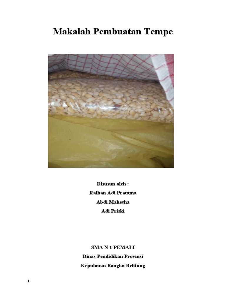 Makalah Pembuatan Tempe | PDF