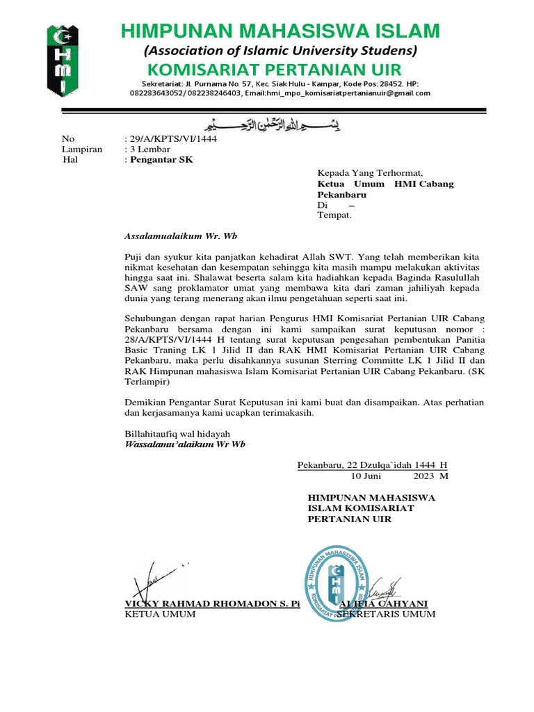 Surat Keputusan Steering Committe | PDF