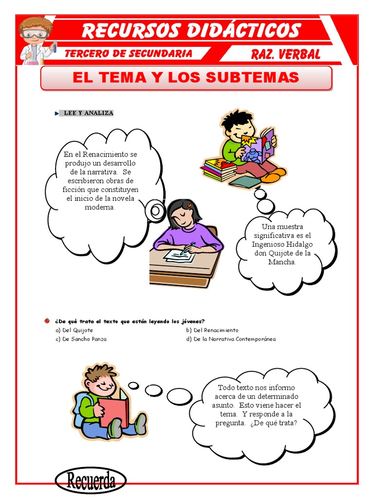 El-Tema-y-los-Subtemas-para-Tercero-de-Secundaria | PDF | Abejas | Oveja