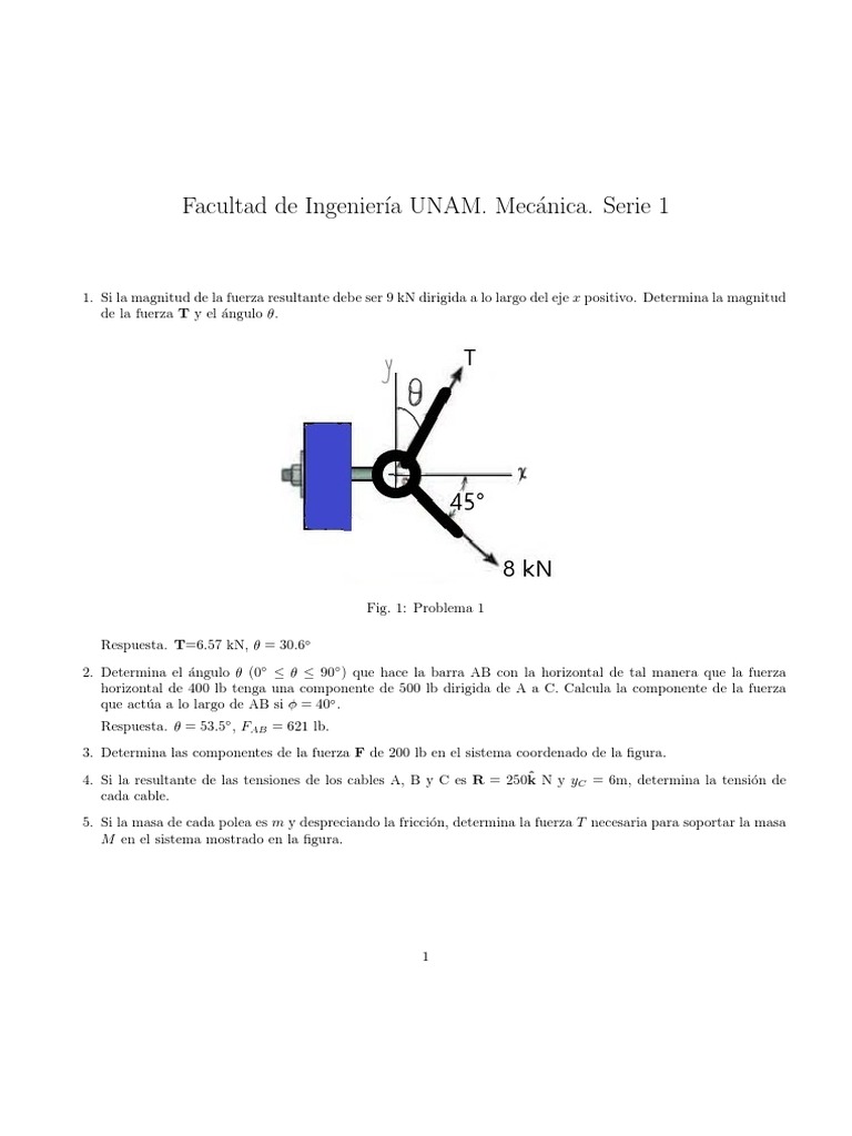 Ejercicios de Mecánica | PDF