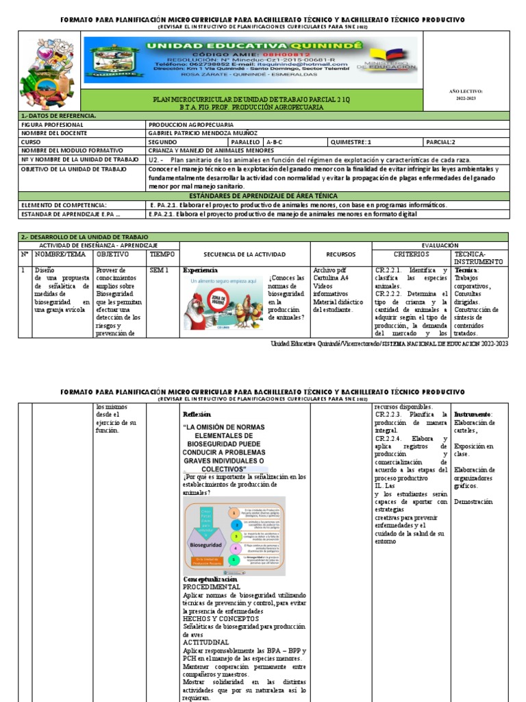 PLAN. MICRO ANIMALES MENORES PARCIAL 2 | PDF | Planificación | Granjas