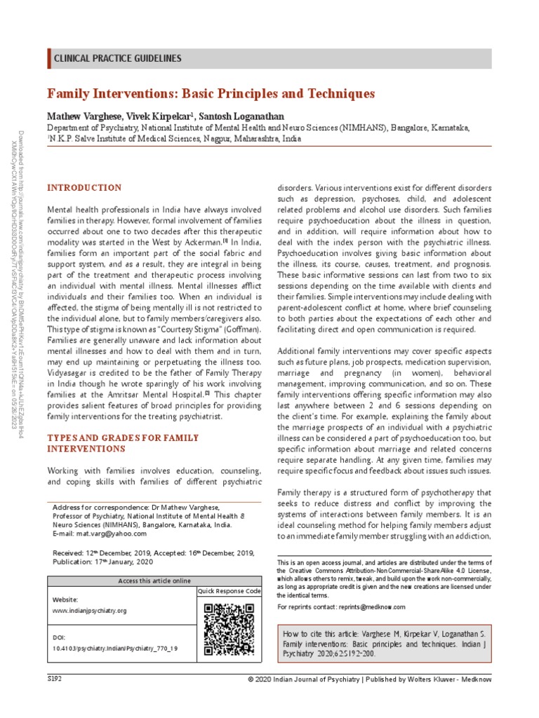 Family Interventions Basic Principles And.8 | PDF | Psychotherapy ...