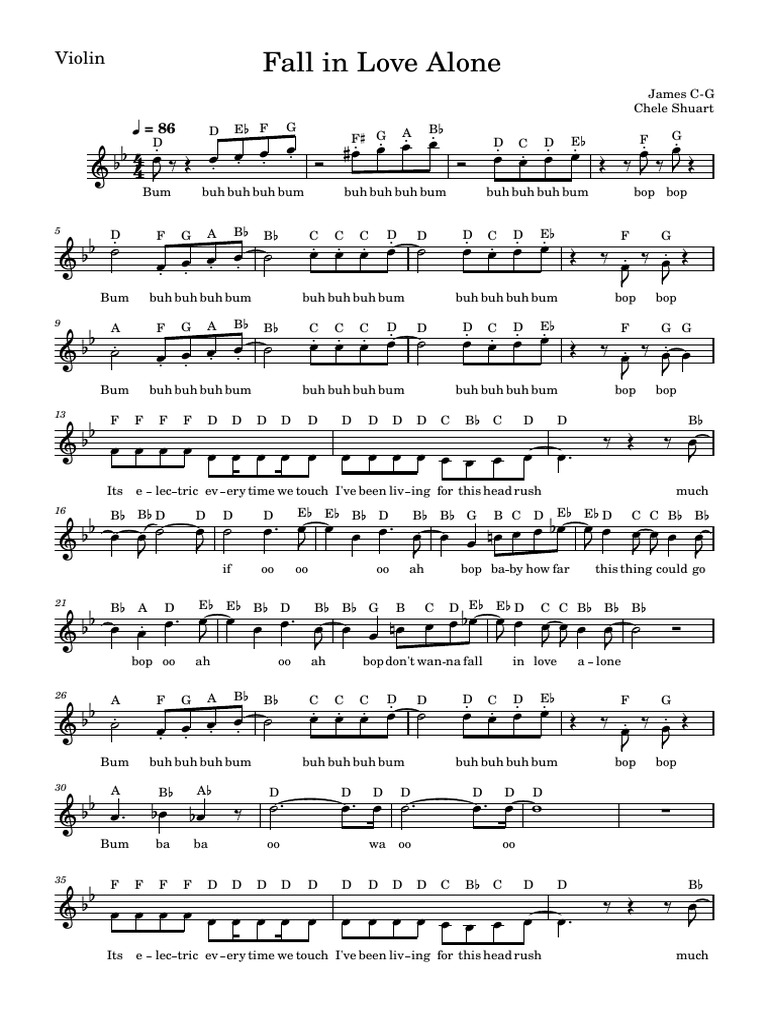 Fall in Love Alone - Stacy Ryan-Violin Part | PDF