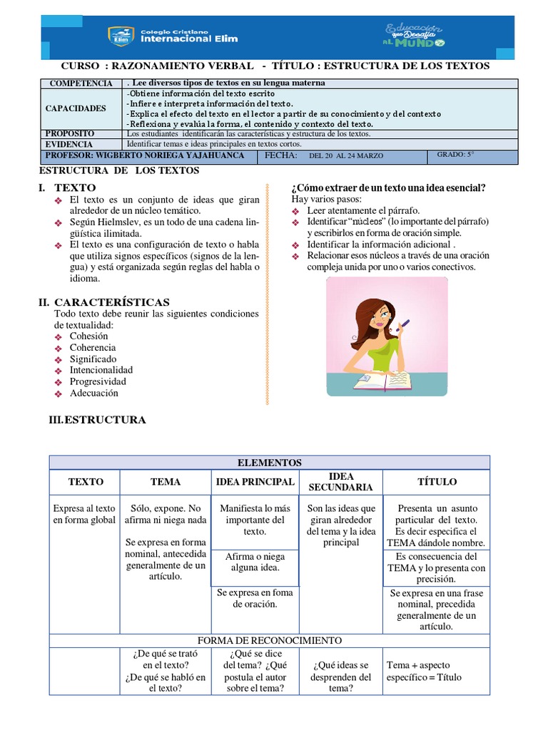 5°-Estructura de Textos | PDF | Genios | Escritura