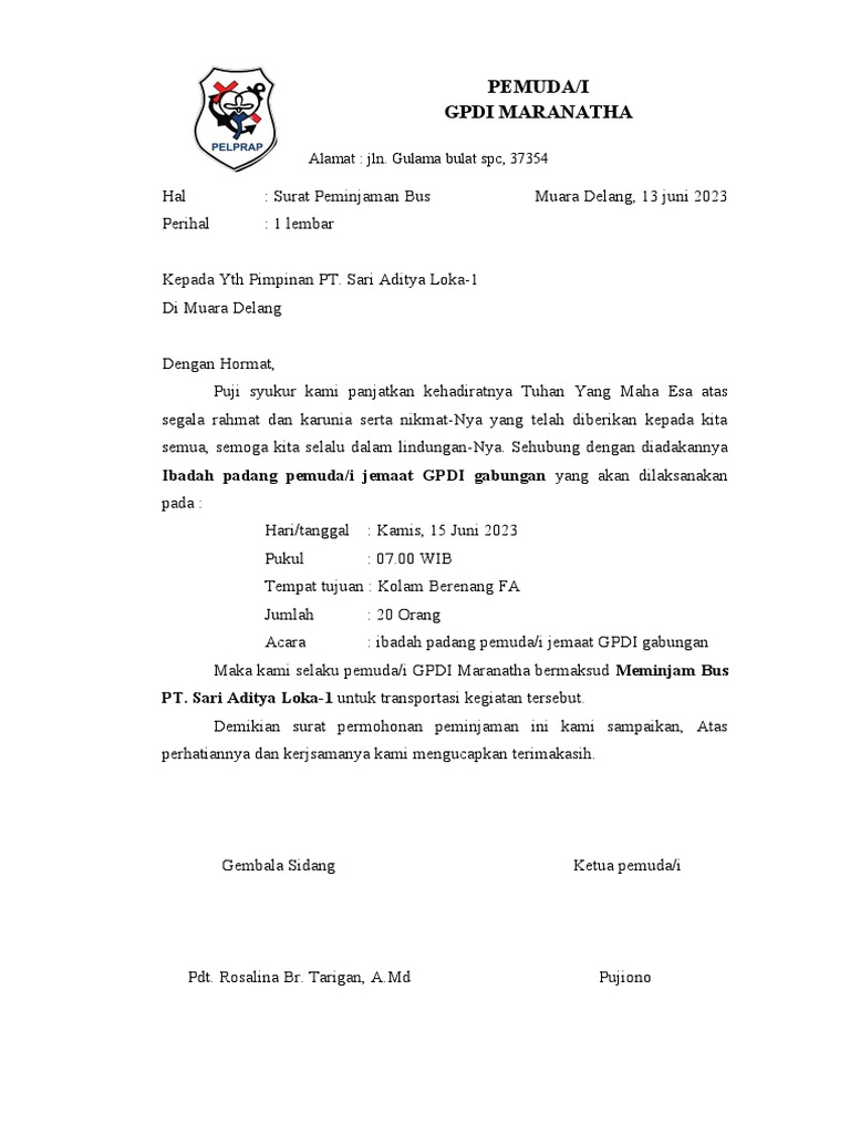 Proposal Peminjaman Bus | PDF