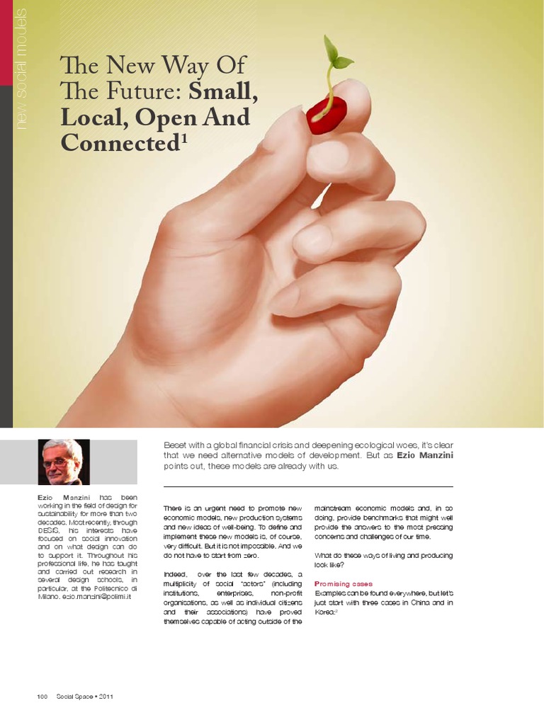 The New Way of The Future Small Local Open and Connected Ezio Manzini ...