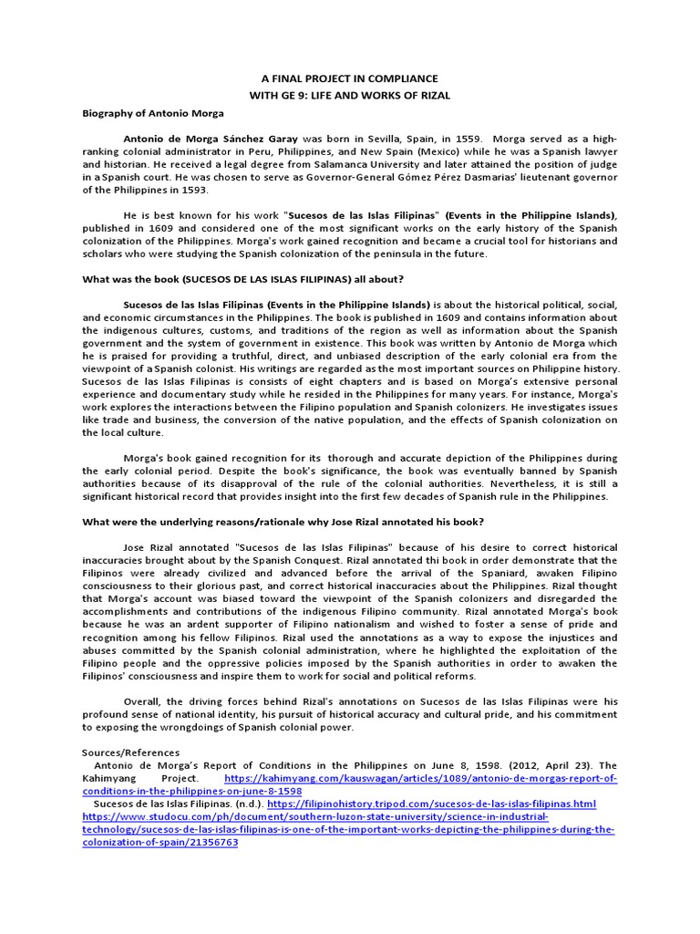 Ge9 - Antonio Morga | PDF | Philippines | Spanish Colonization Of The ...
