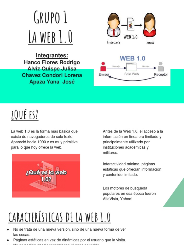 La Web 1.0 | PDF | Red mundial | Internet y web