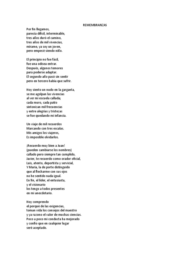 Remembranzas (Original) | PDF