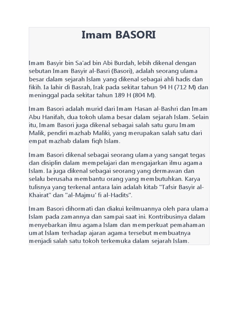 Imam BASORI | PDF