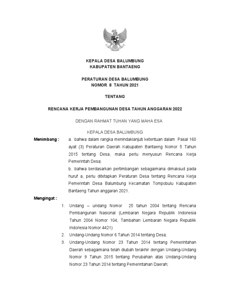 Perdes RKP 2022 | PDF