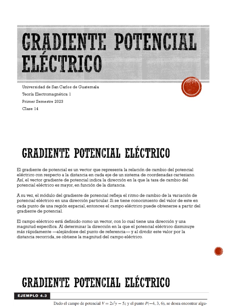 Gradiente de Potencial Eléctrico | PDF | Métodos y materiales de ...