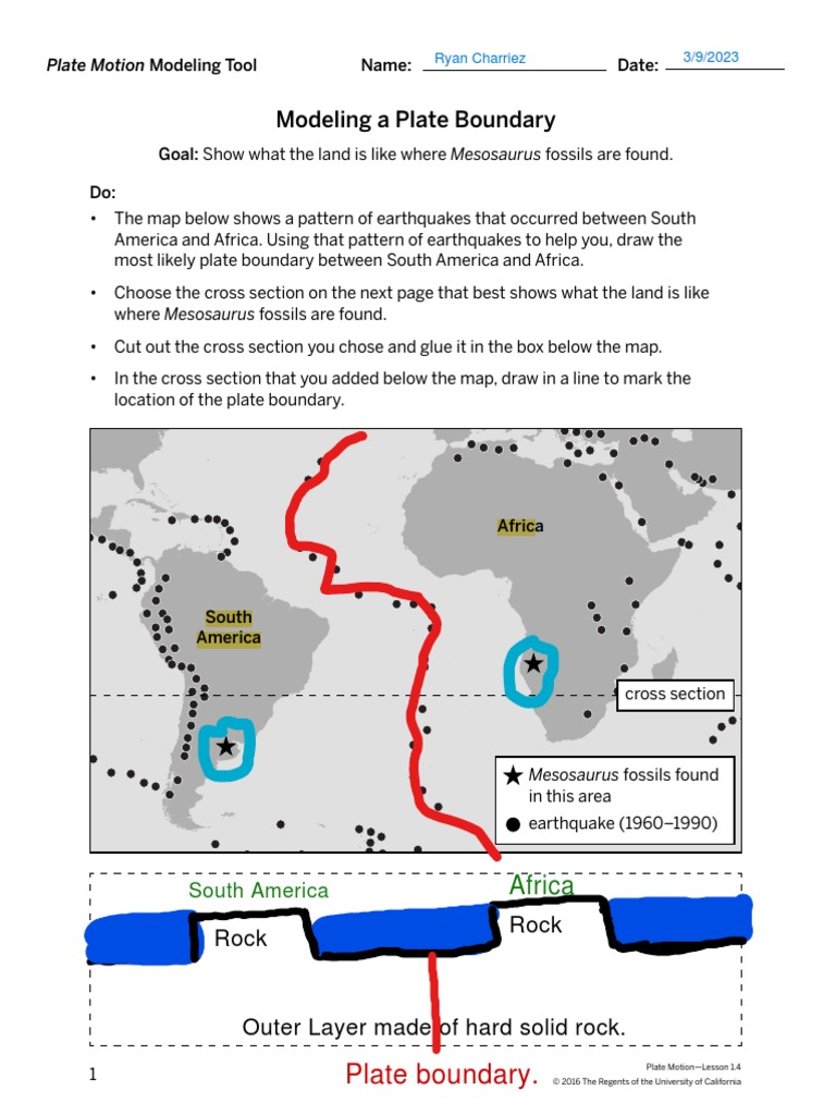 Modeling Plate Boundaries with Fossils | PDF | Plate Tectonics | Seismology