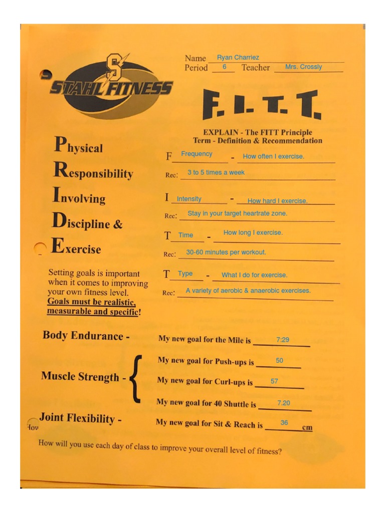 PRIDE Worksheet | PDF