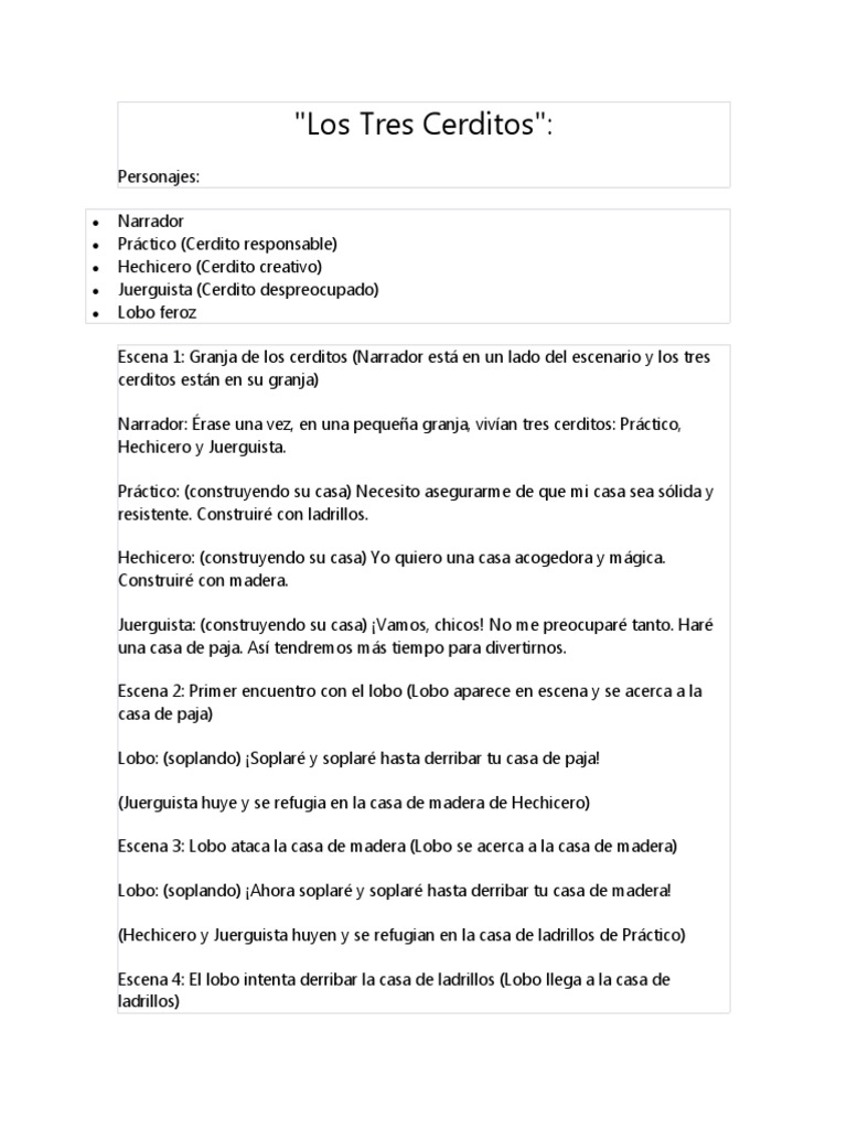 Lecciones de Los Tres Cerditos | PDF