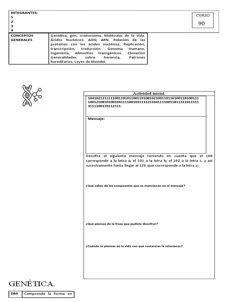 Taller - 9 Adn y Arn | PDF | Adn | Codigo genetico