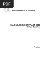 Singapore SIA Building Contract 2016 Without Quantities First Edition | PDF