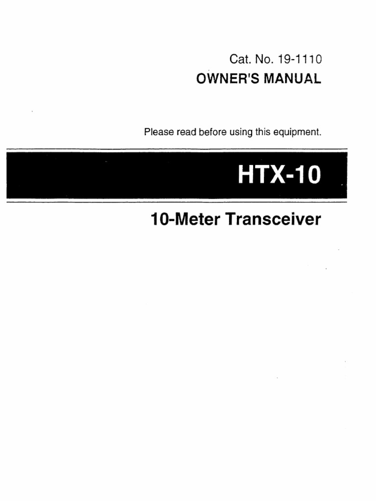 HTX 10 Manual | PDF
