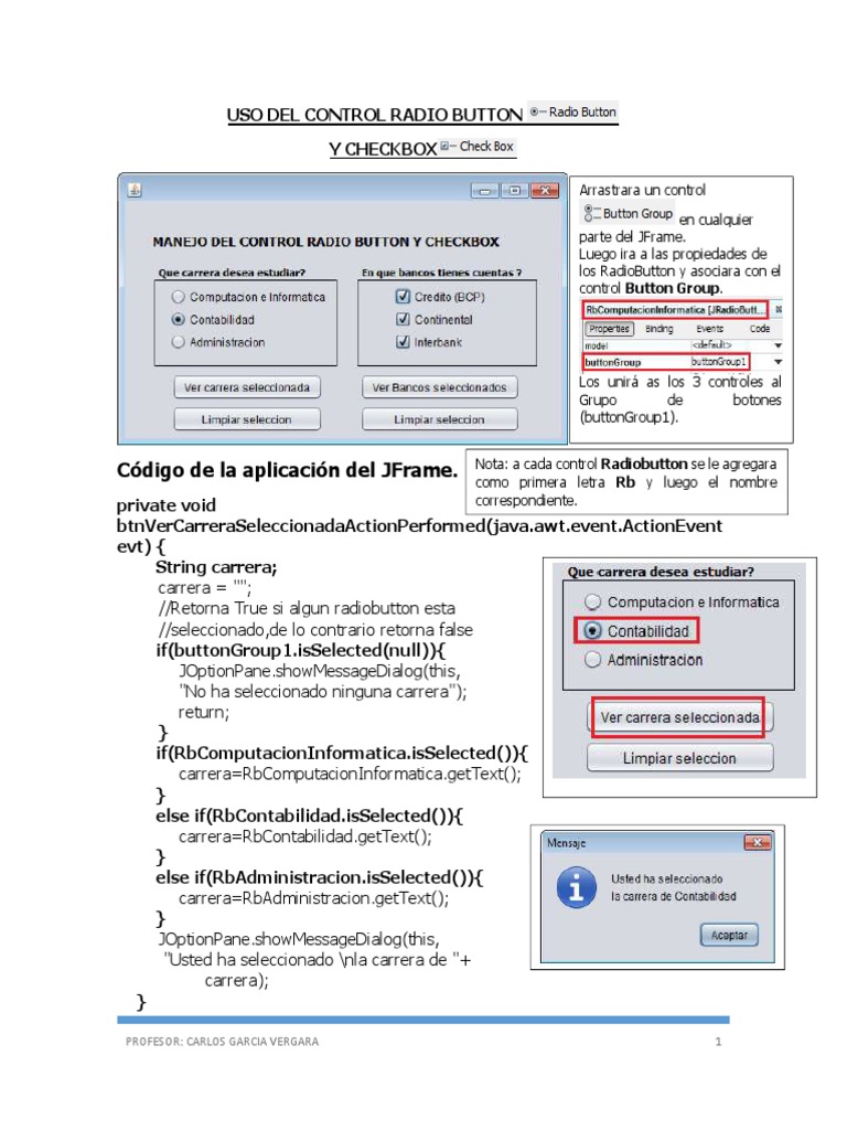 Uso Del Control Radio Button y Checkbox | PDF | Programación de ... Uso Del Control Radio Button y Checkbox | PDF | Programación de ...