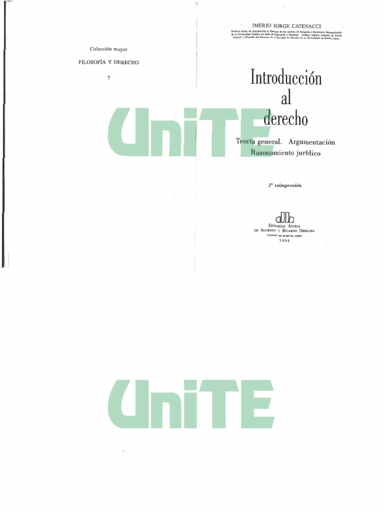 Catenacci - LIBRO de Introducción Al Derecho | PDF