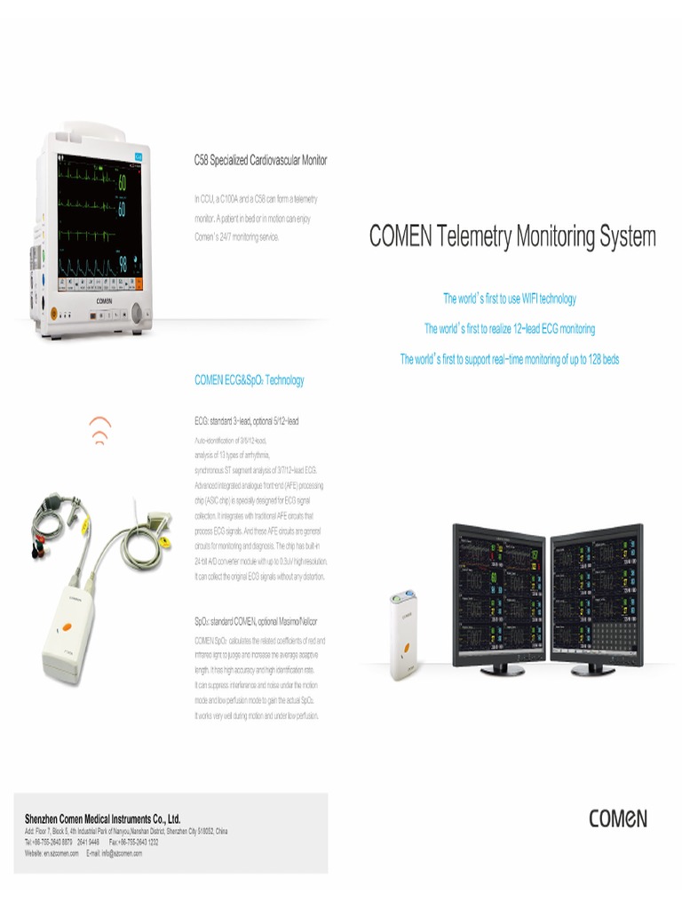 Comen Telemetry C100A Central System Patient Monitor | PDF