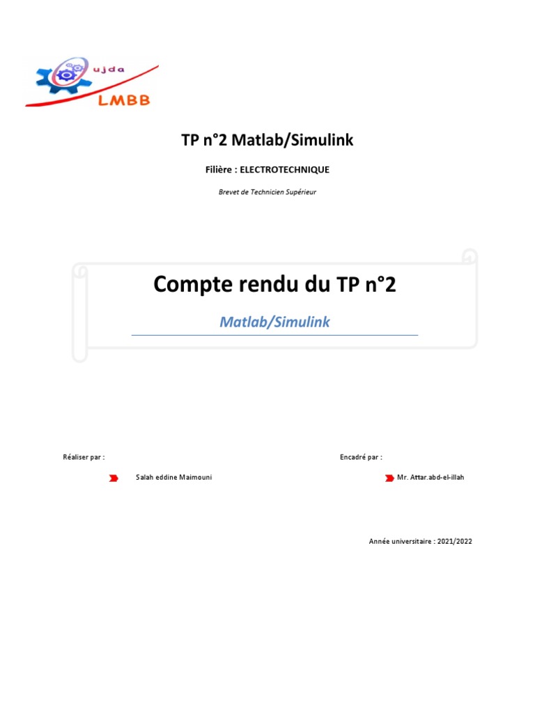 TP Simulink Matlab | PDF