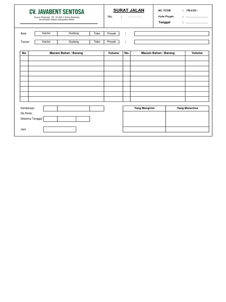 Surat Jalan-Material | PDF