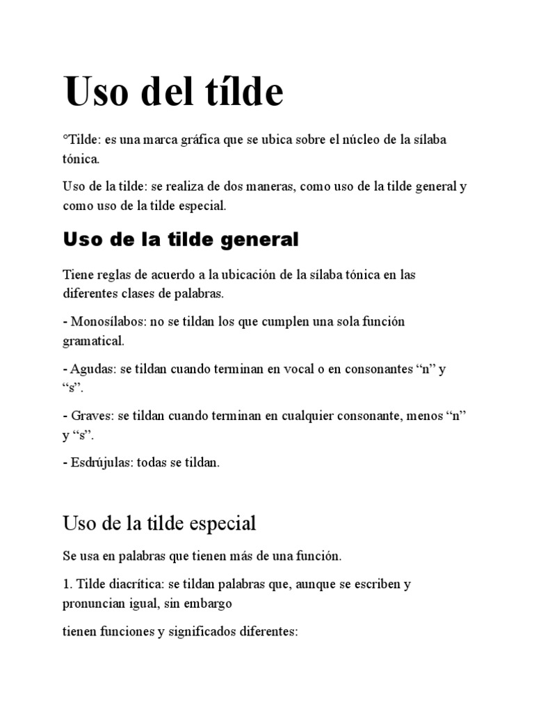 Uso Del Tilde y Tílde Dialecto | PDF | Lingüística | Idiomas