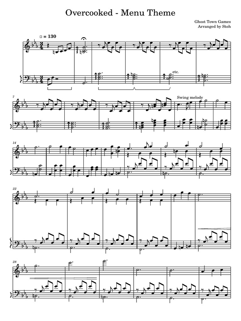 Overcooked - Main Theme | PDF